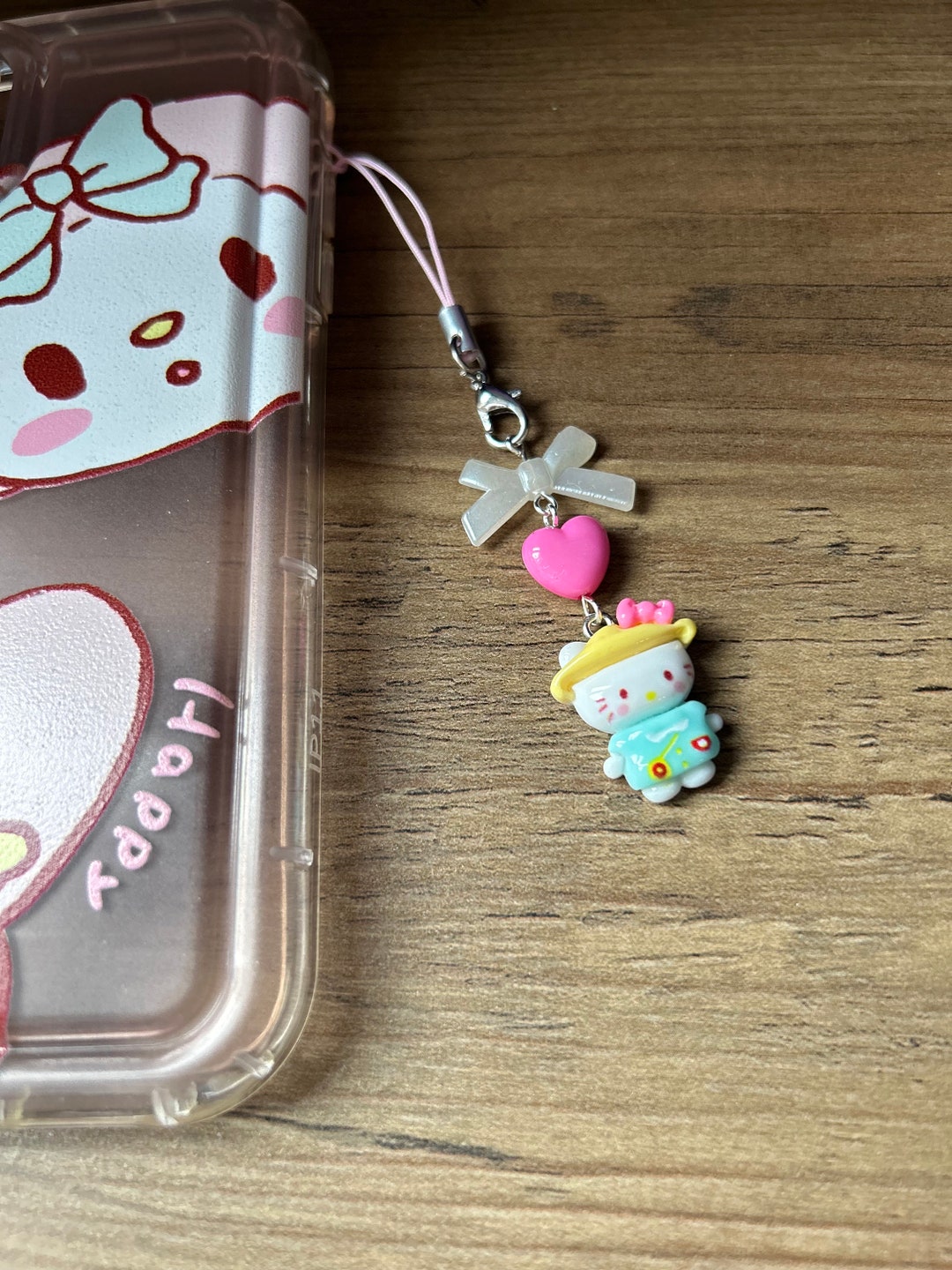 HANDMADE Adorable Hello Kitty Inspired Phone Charm, Beaded Accessories ...