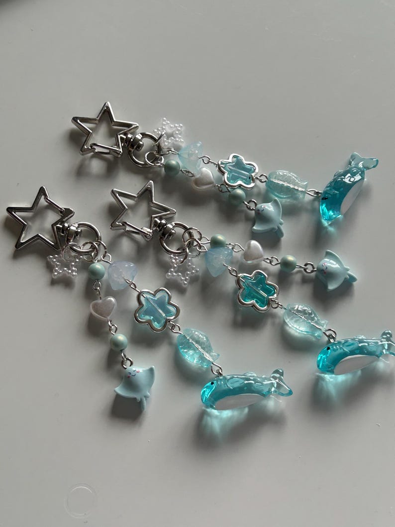 Handmade Kawaii Whale Shark Keychain, Beaded Bag Charm - Etsy