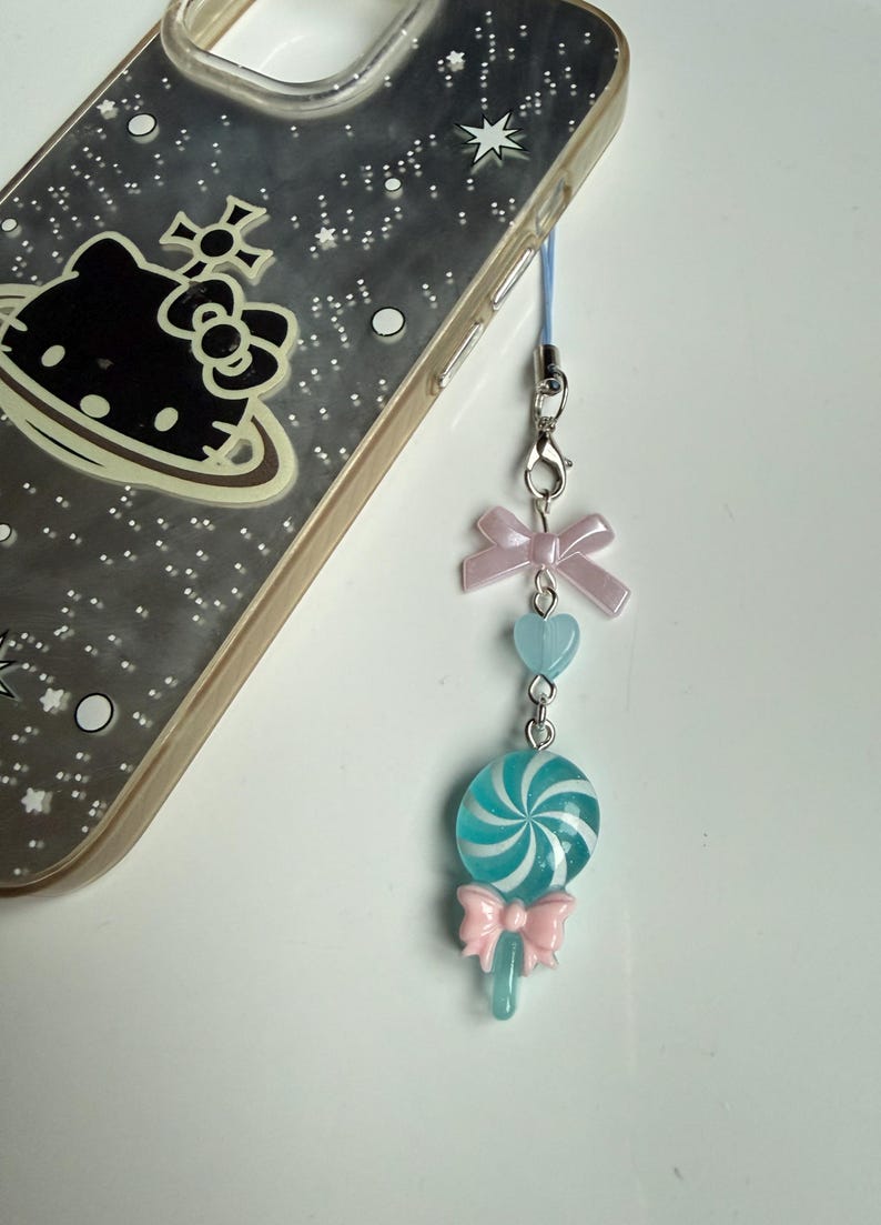 Handmade Kawaii Lollipop Phone Charm, Pastel Fairy Kei Accessory - Etsy UK