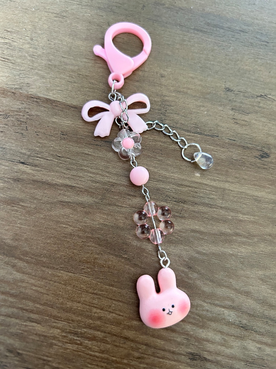 HANDMADE Cute Kawaii Bunny Keychain, Keyring, Beaded Accessories ...