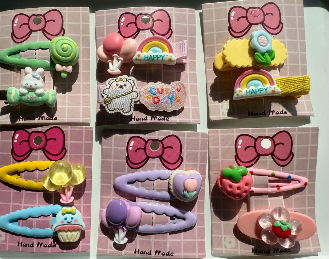 Handmade Kawaii Hair Clips – Colorful Resin & Acrylic Slides - Etsy UK
