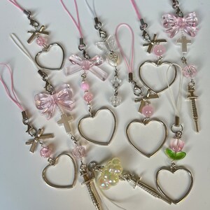 HANDMADE Cute Coquette Phone Charms, Beaded Accessories, Bag Charm ...