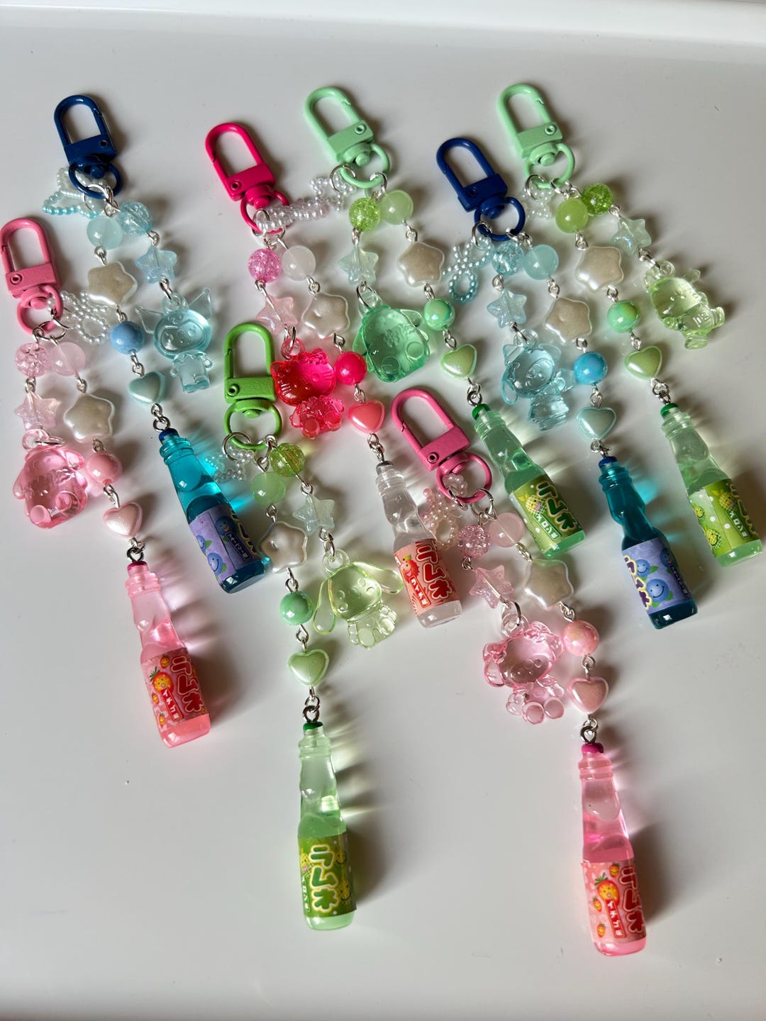HANDMADE Kawaii Cute Themed Sanrio X Ramune Drink Bottle Keychains ...