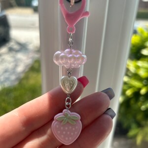 Cute Handmade Pastel Pink Kawaii Teddy Bear Keychain, Keyring, Bag ...