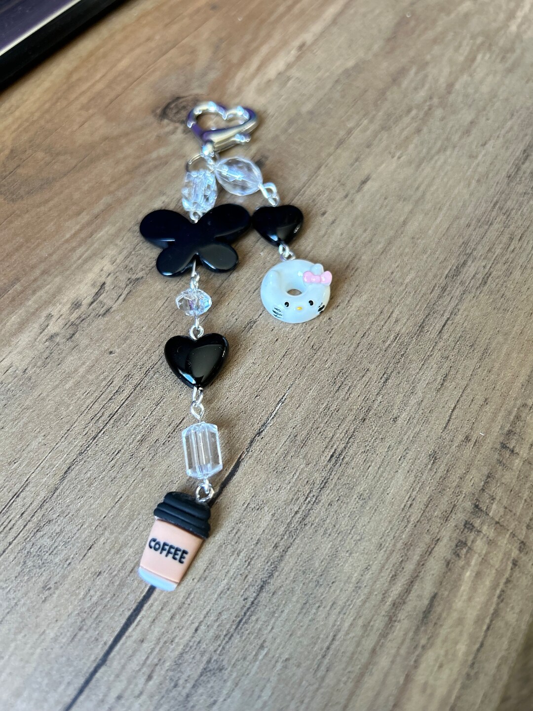 HANDMADE Cute Kawaii Inspired by Hello Kitty Keychain, Keyring, Beaded ...