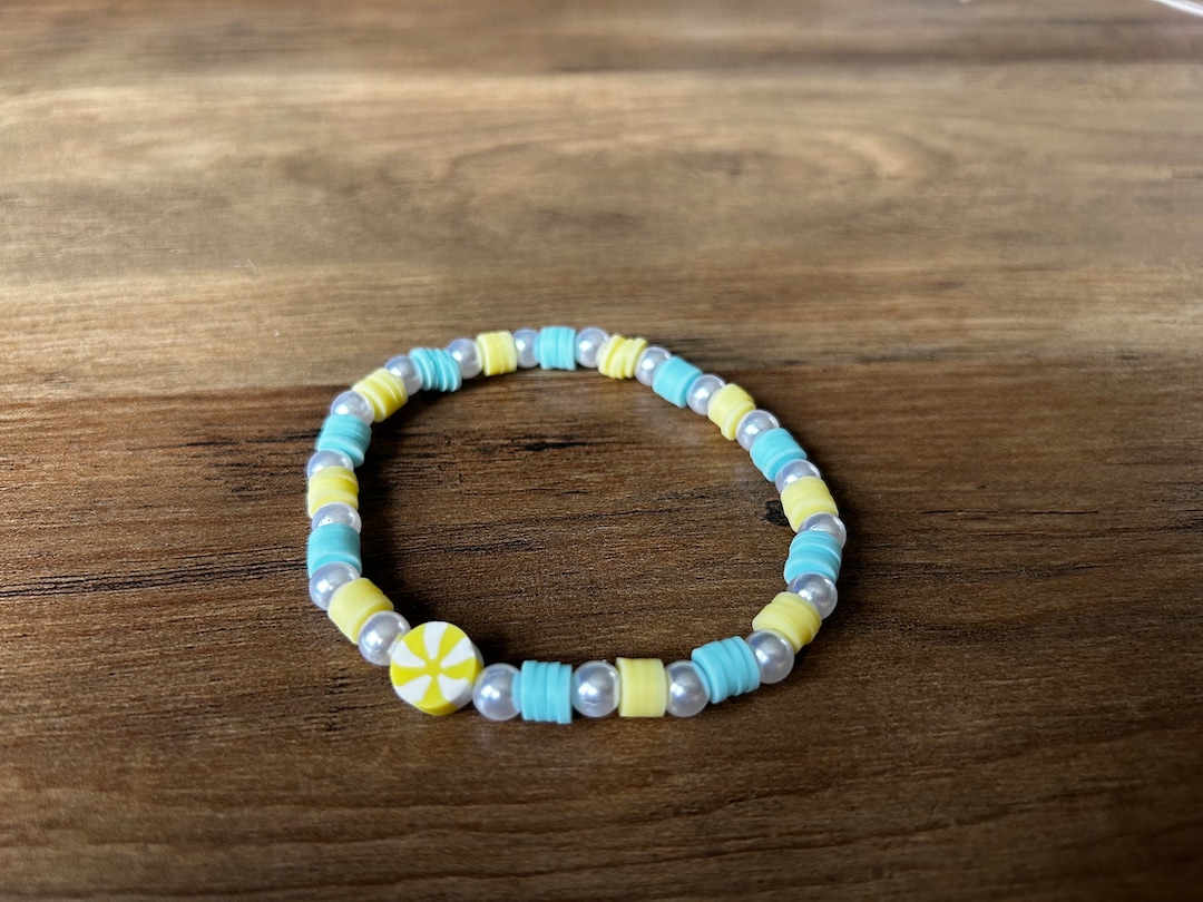 Cute Clay Bead Preppy Bracelet, Handmade Bracelet, Minion, Happy ...