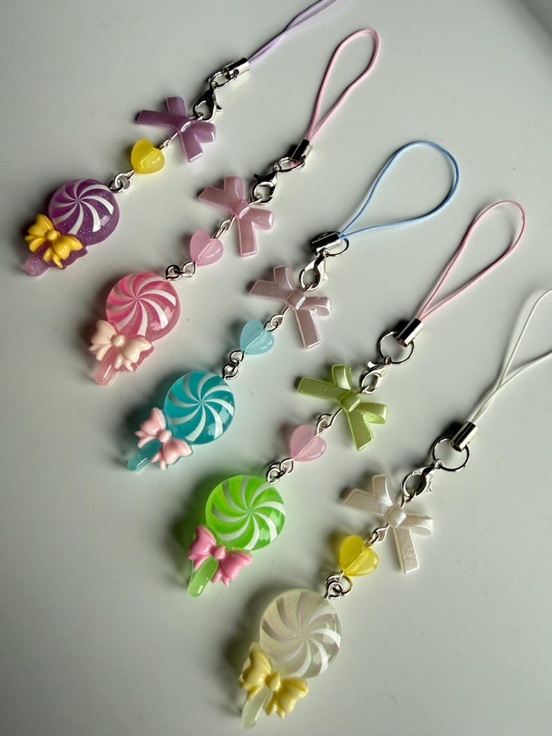 Handmade Kawaii Lollipop Phone Charm, Pastel Fairy Kei Accessory - Etsy UK