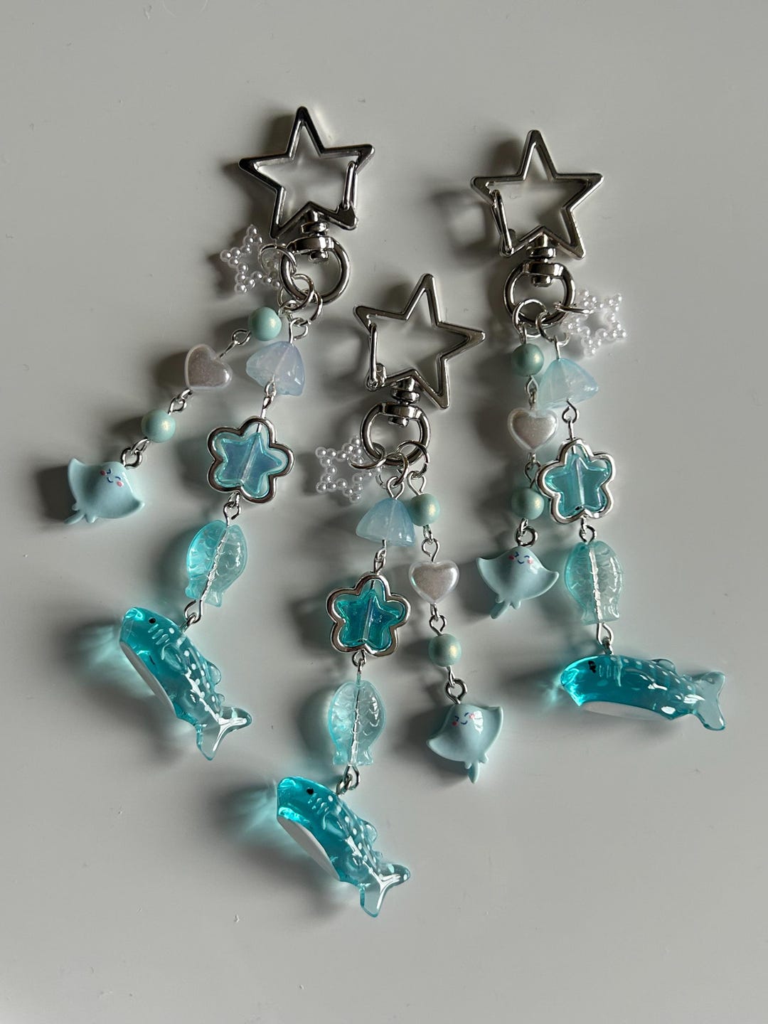 Handmade Kawaii Whale Shark Keychain, Beaded Bag Charm - Etsy