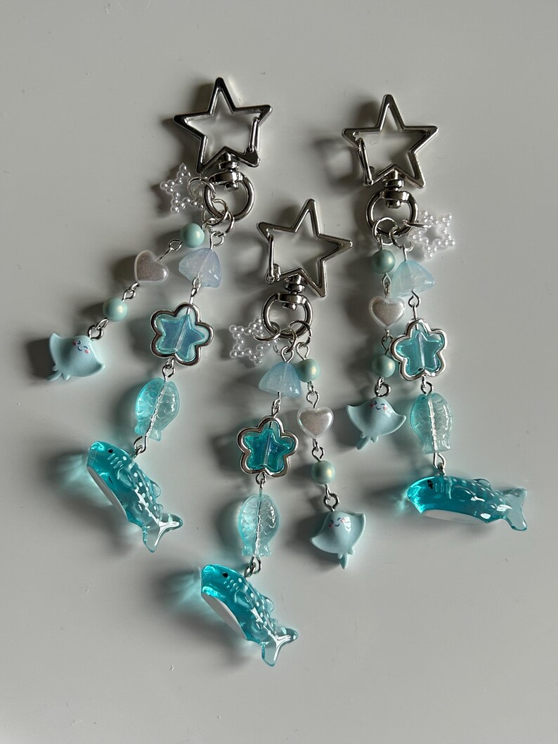 Handmade Kawaii Whale Shark Keychain, Beaded Bag Charm - Etsy