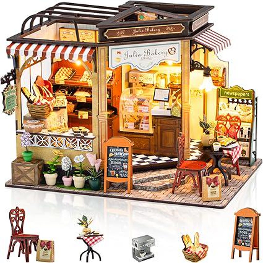 DIY Miniature Bakery Dollhouse Kit With LED Light - Etsy