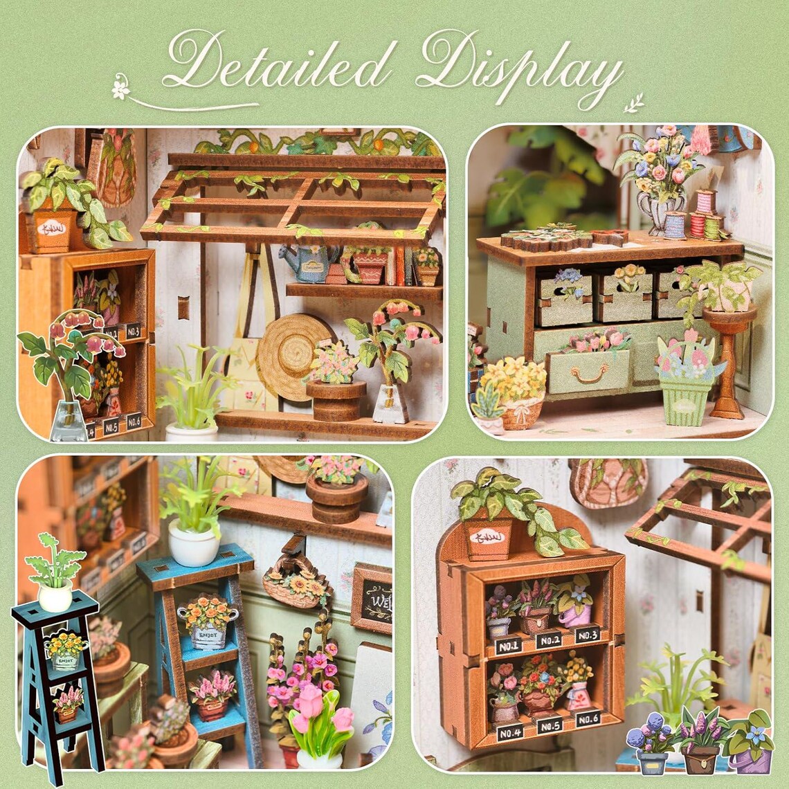 Champs Elysees Flower Shop: CUTEBEE Wooden Book Nook Dollhouse Kit ...