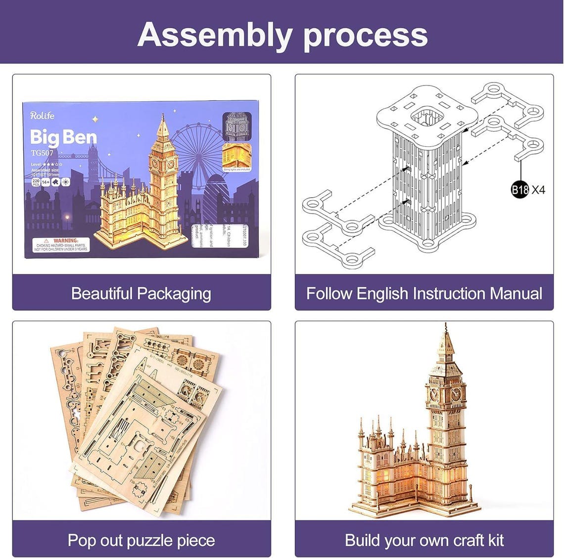 3D Wooden Puzzles: Big Ben Craft Model Kit - Etsy