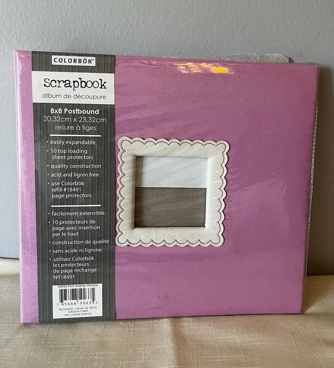 COLORBOK Pink Scallop Window Top Loading 10 Page 8x8 Postbound ...