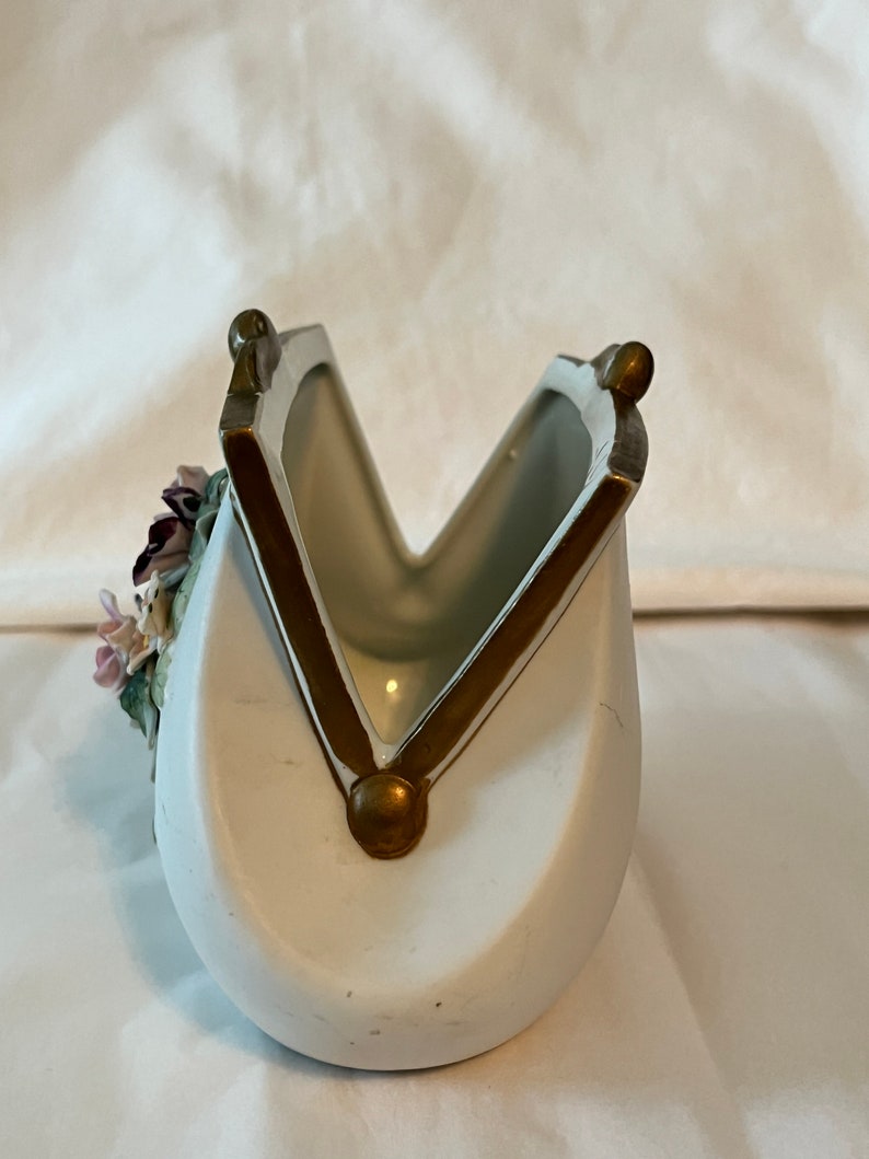 Vintage Lefton China Hand Painted China Porcelain Flower Basket Purse ...