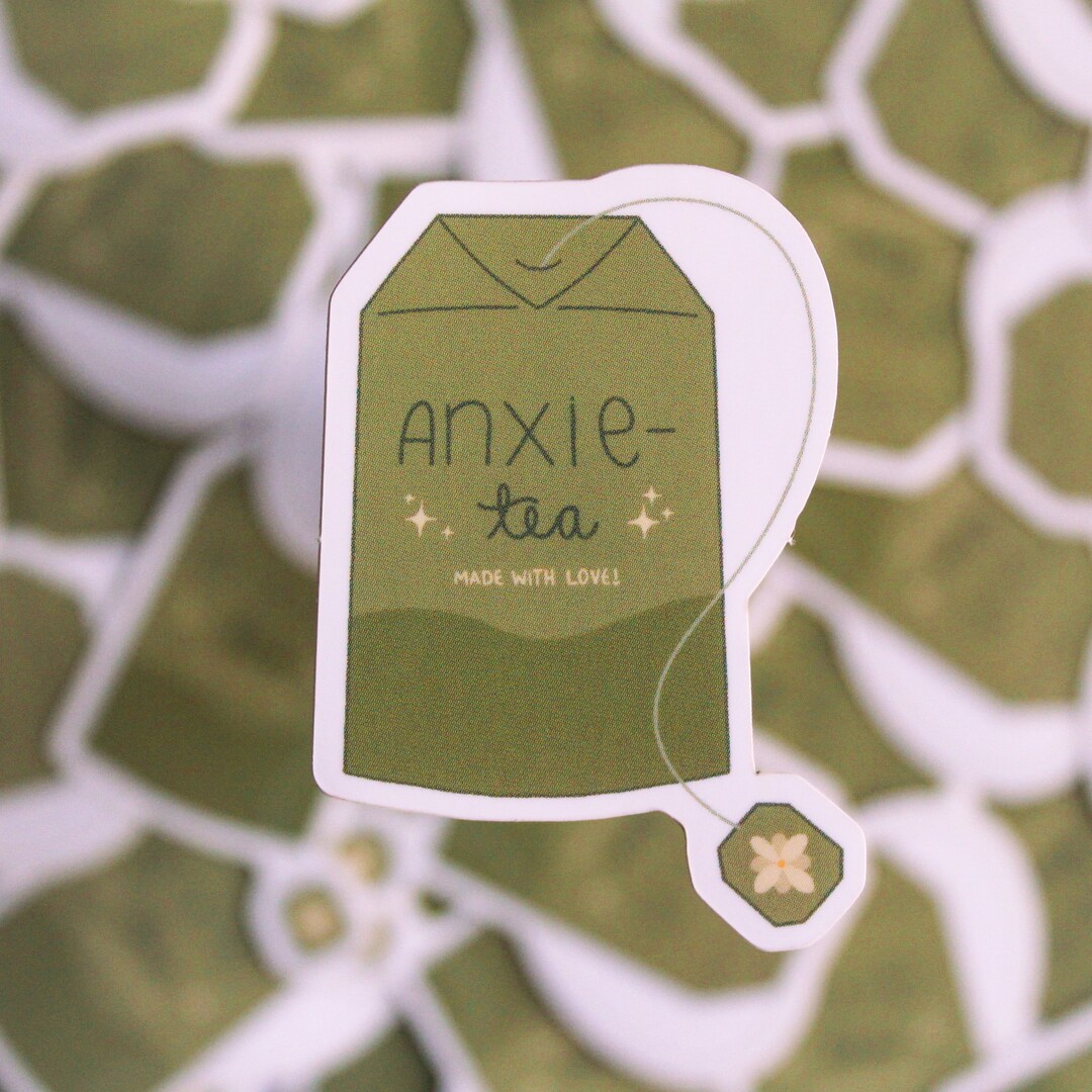 Anxie-tea Vinyl Sticker Waterproof Teabag Sticker - Etsy
