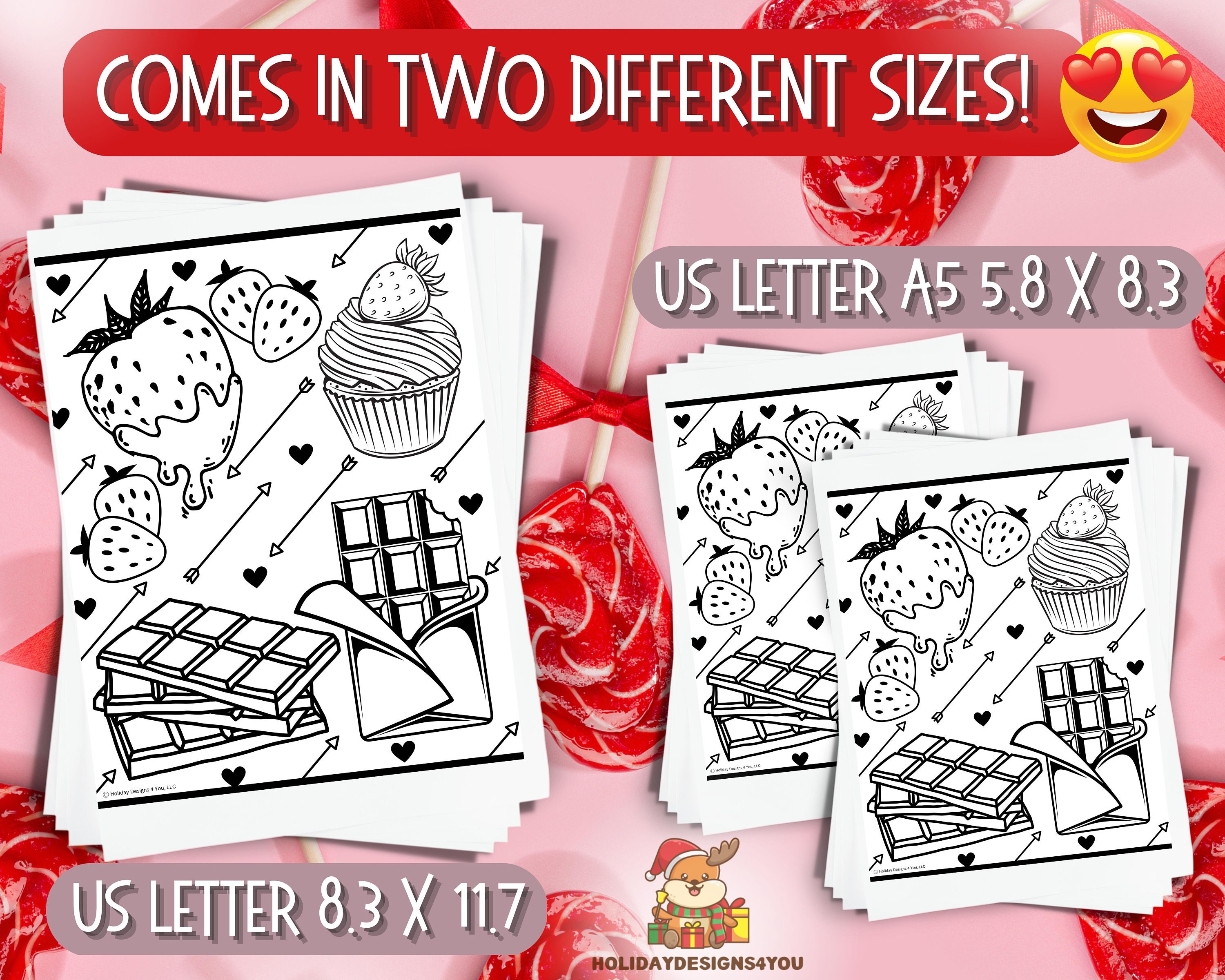 Sweet as Candy - Valentine's Day Coloring Pages, Valentines Coloring ...