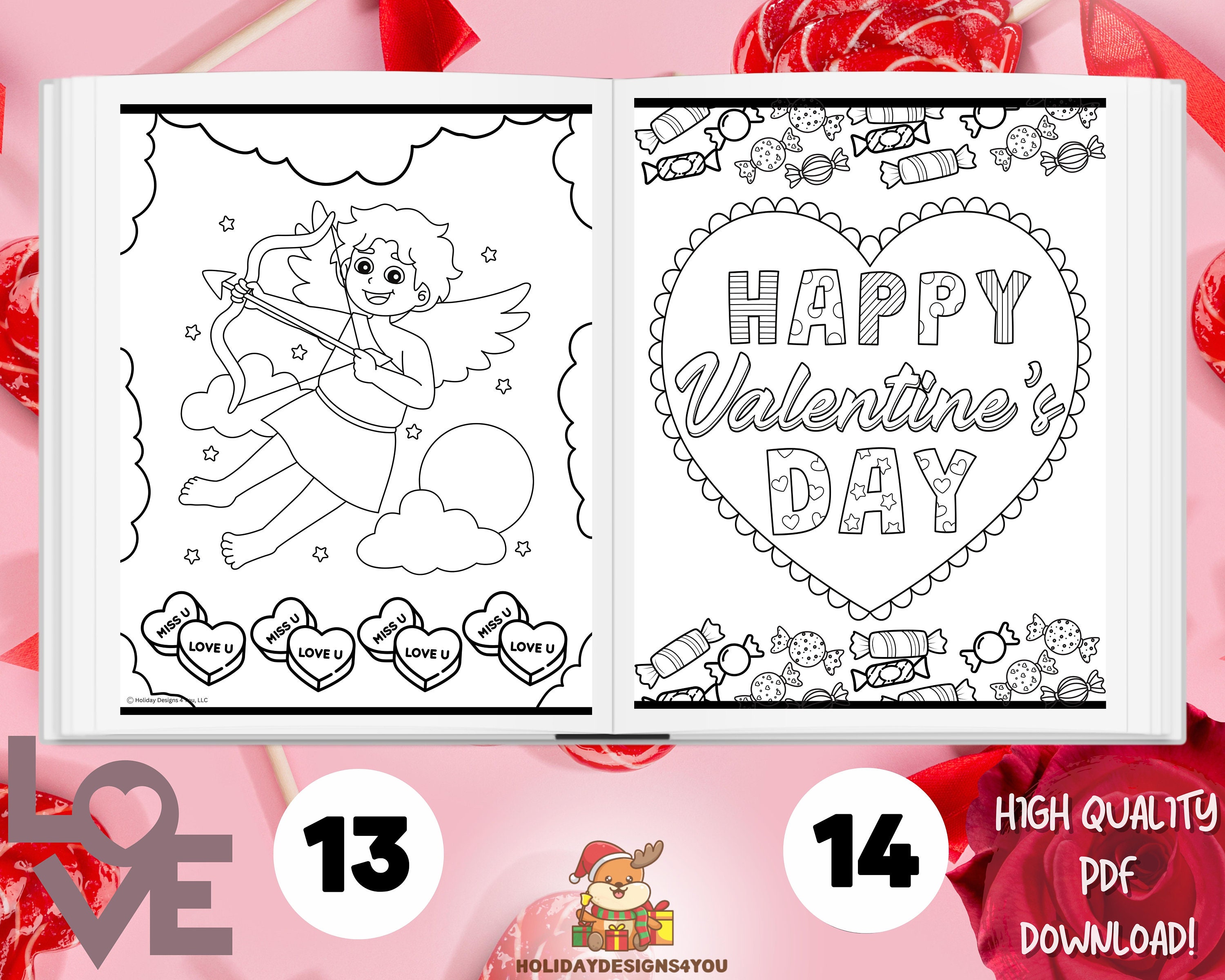 Sweet as Candy - Valentine's Day Coloring Pages, Valentines Coloring ...