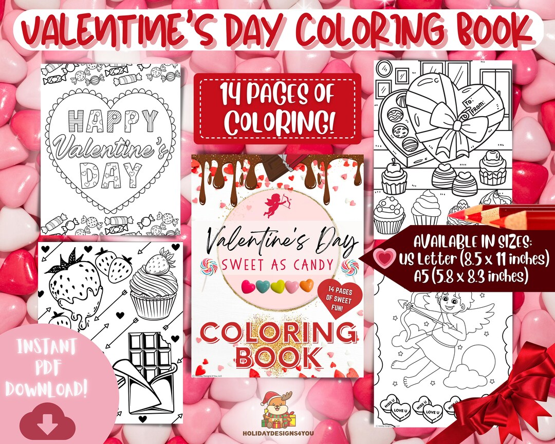 Sweet as Candy - Valentine's Day Coloring Pages, Valentines Coloring ...