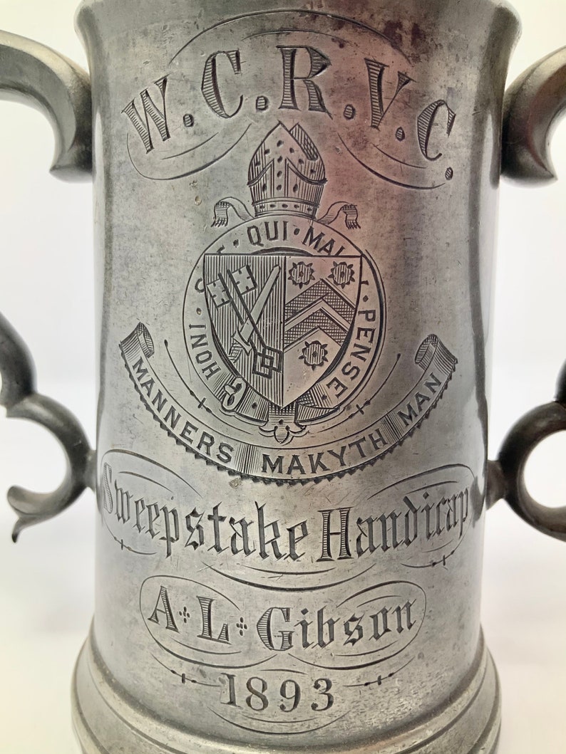 Antique Pewter Trophy Tankard James Dixon and Sons 1893 Winchester ...