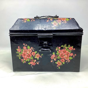Victorian Tin Box Hinged Lid Brass Handle 19th Century - Etsy
