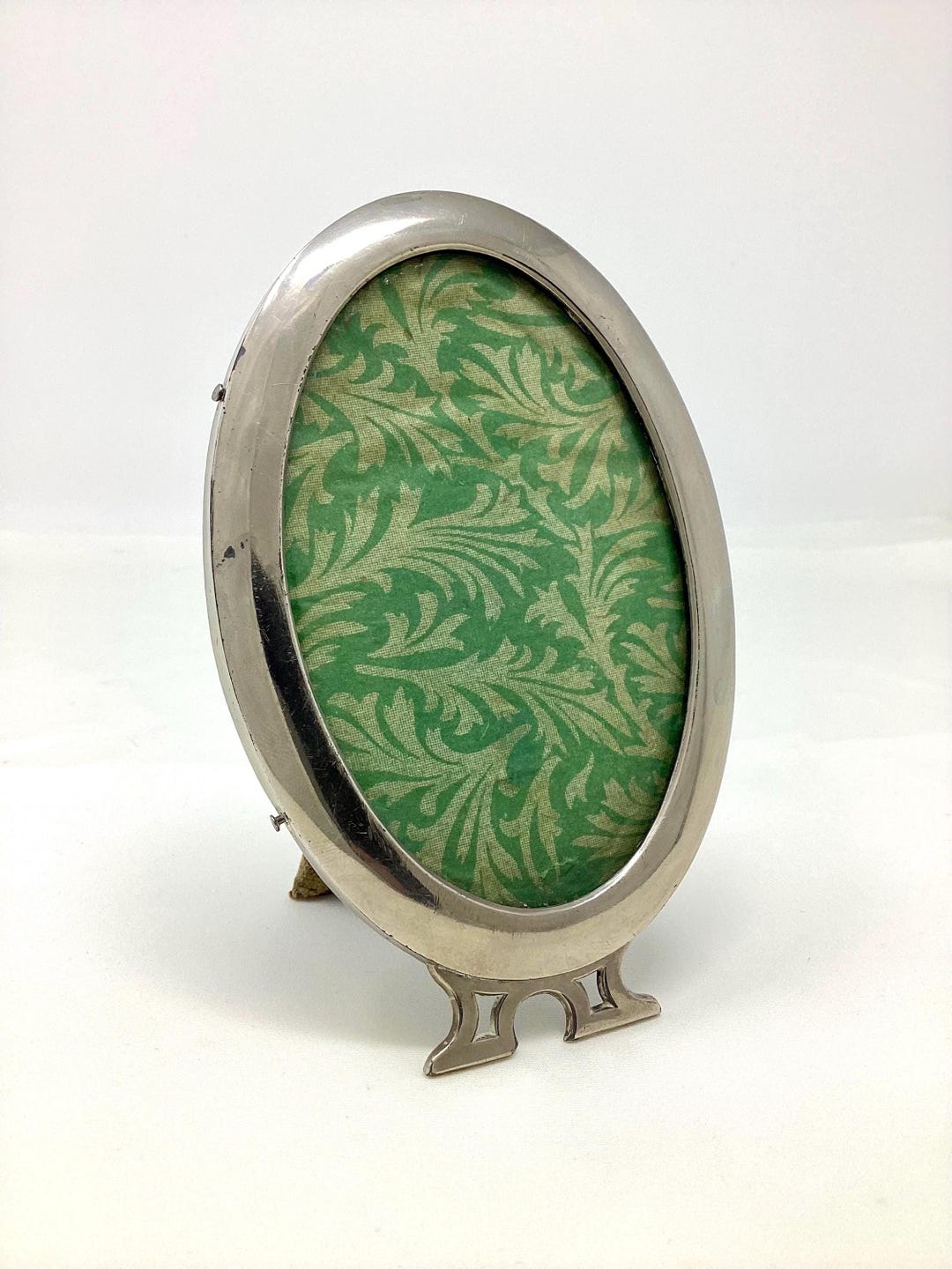 Silver Oval Picture Frame With Glass and Stand vintage - Etsy