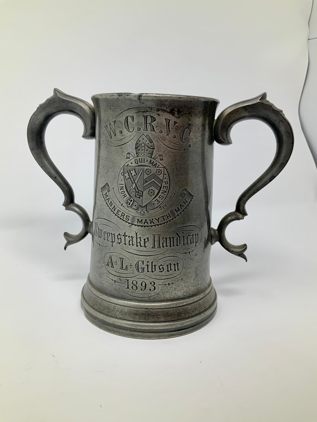 Antique Pewter Trophy Tankard James Dixon and Sons 1893 Winchester ...