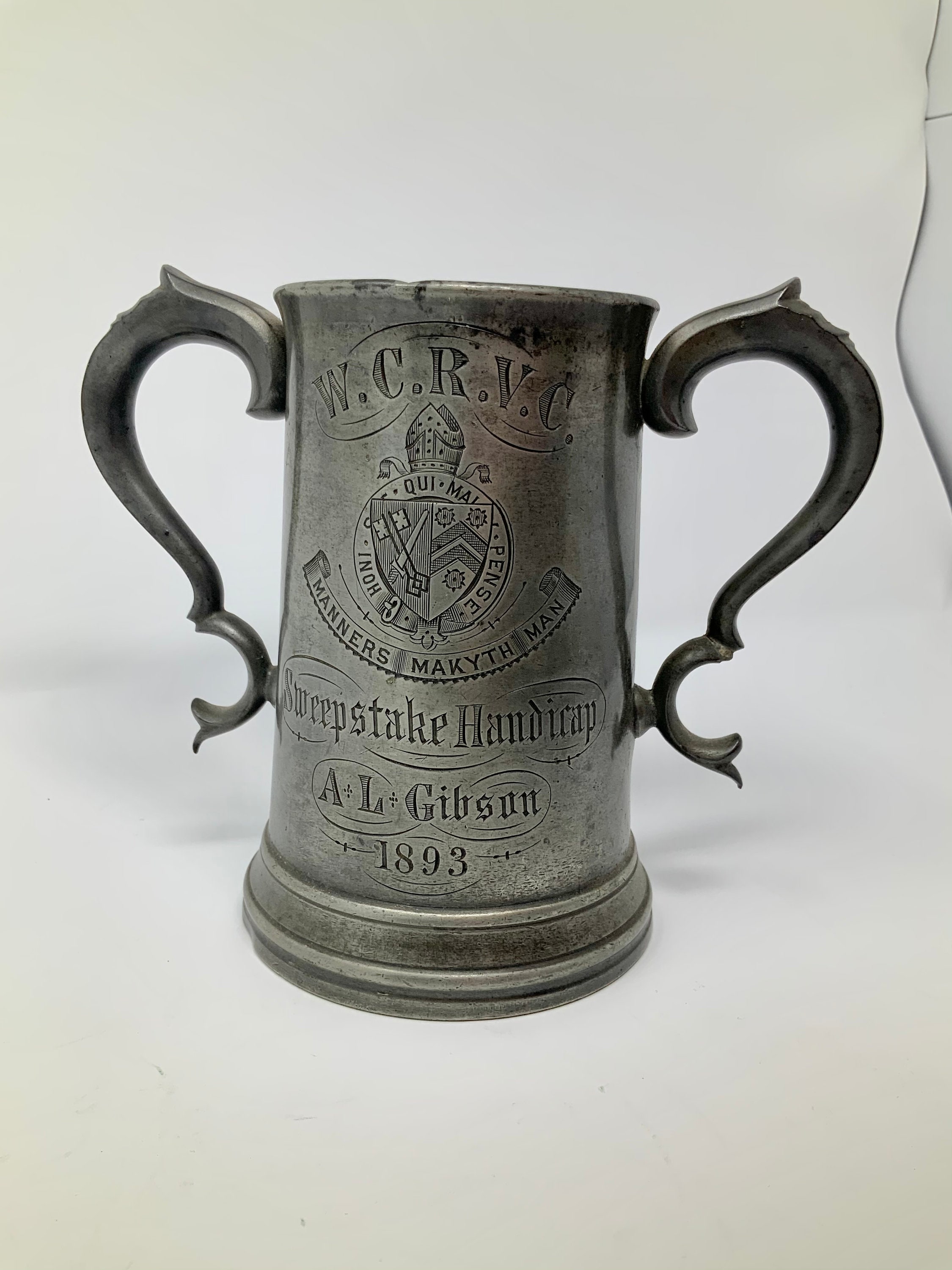 Antique Pewter Trophy Tankard James Dixon and Sons 1893 Winchester ...
