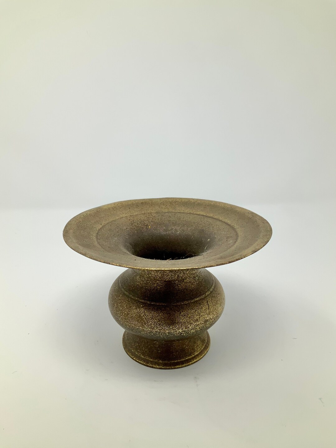 Antique Brass Spittoon With Great Patina Still Contains Moss and Wood ...