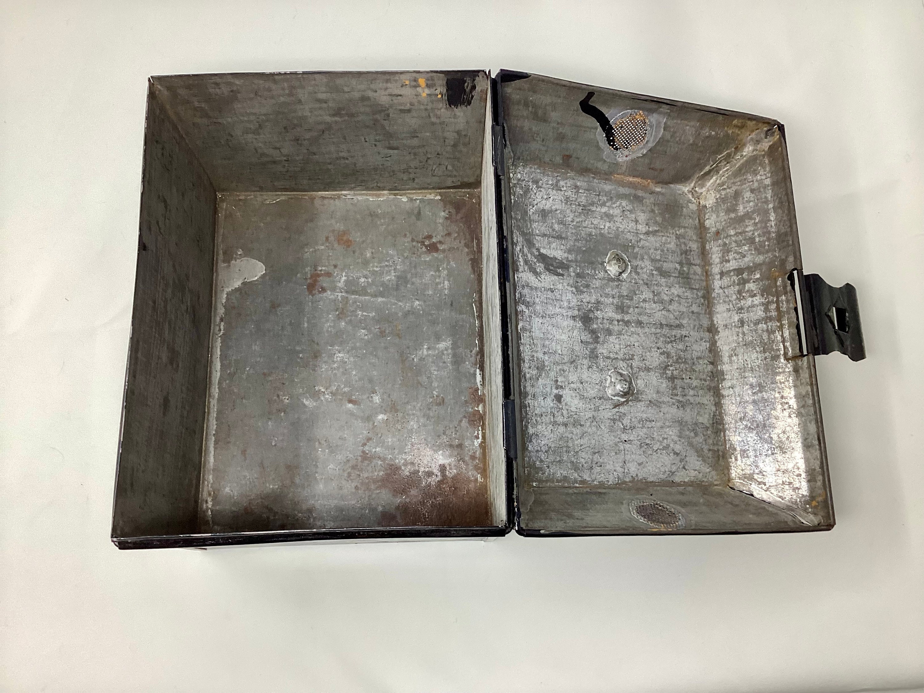 Victorian Tin Box Hinged Lid Brass Handle 19th Century - Etsy