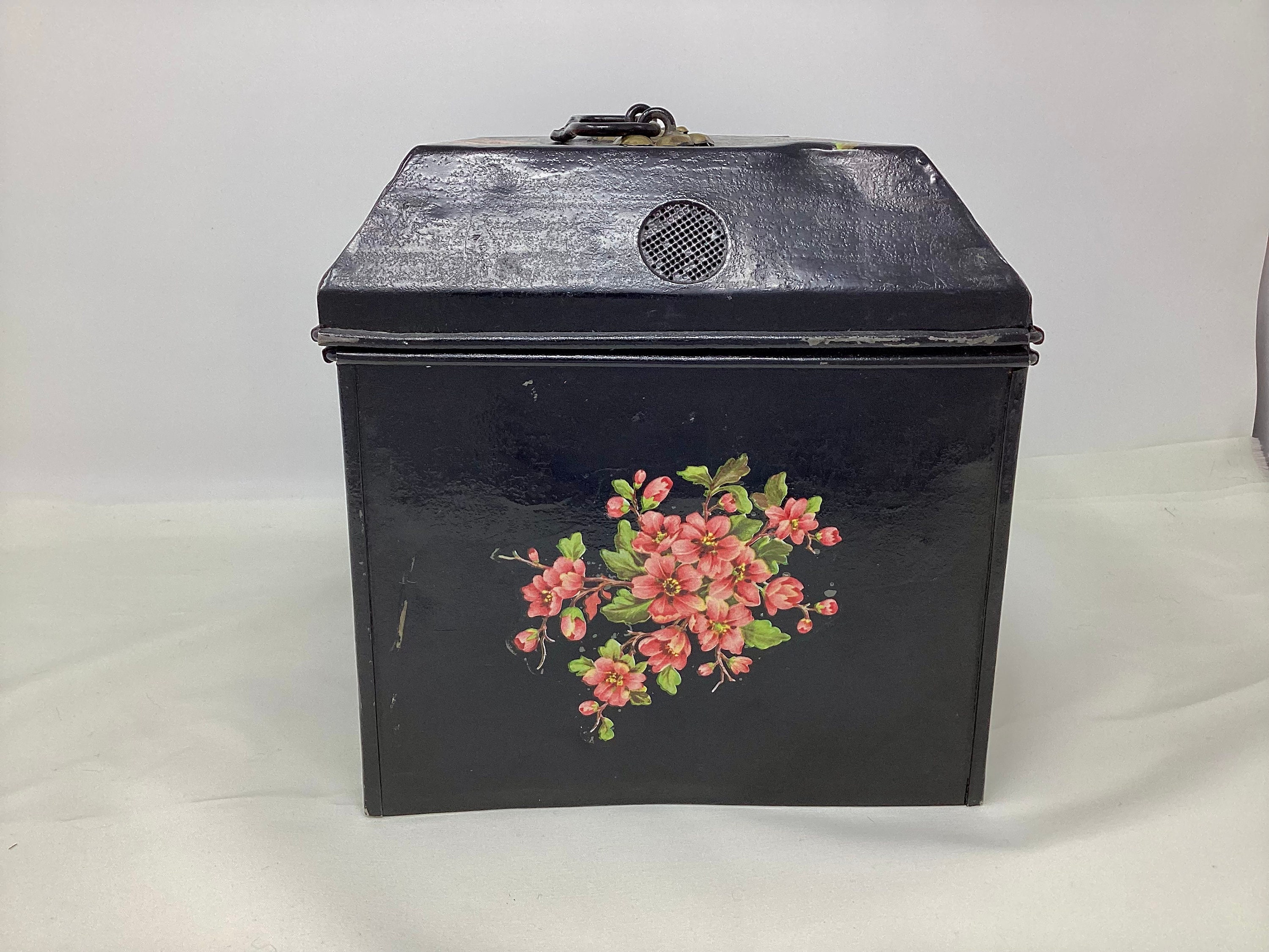 Victorian Tin Box Hinged Lid Brass Handle 19th Century - Etsy