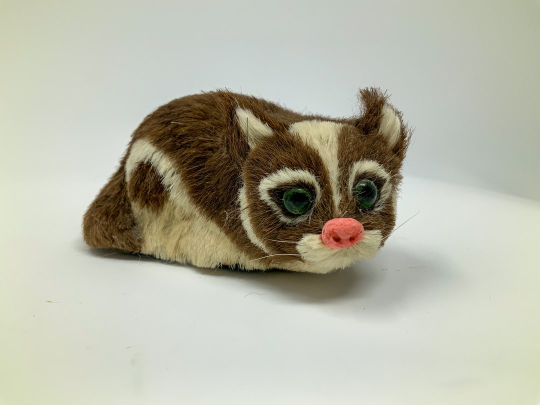 Vintage Handmade Real Fur Miniature Cat Long Ears Glass. One of a Kind ...