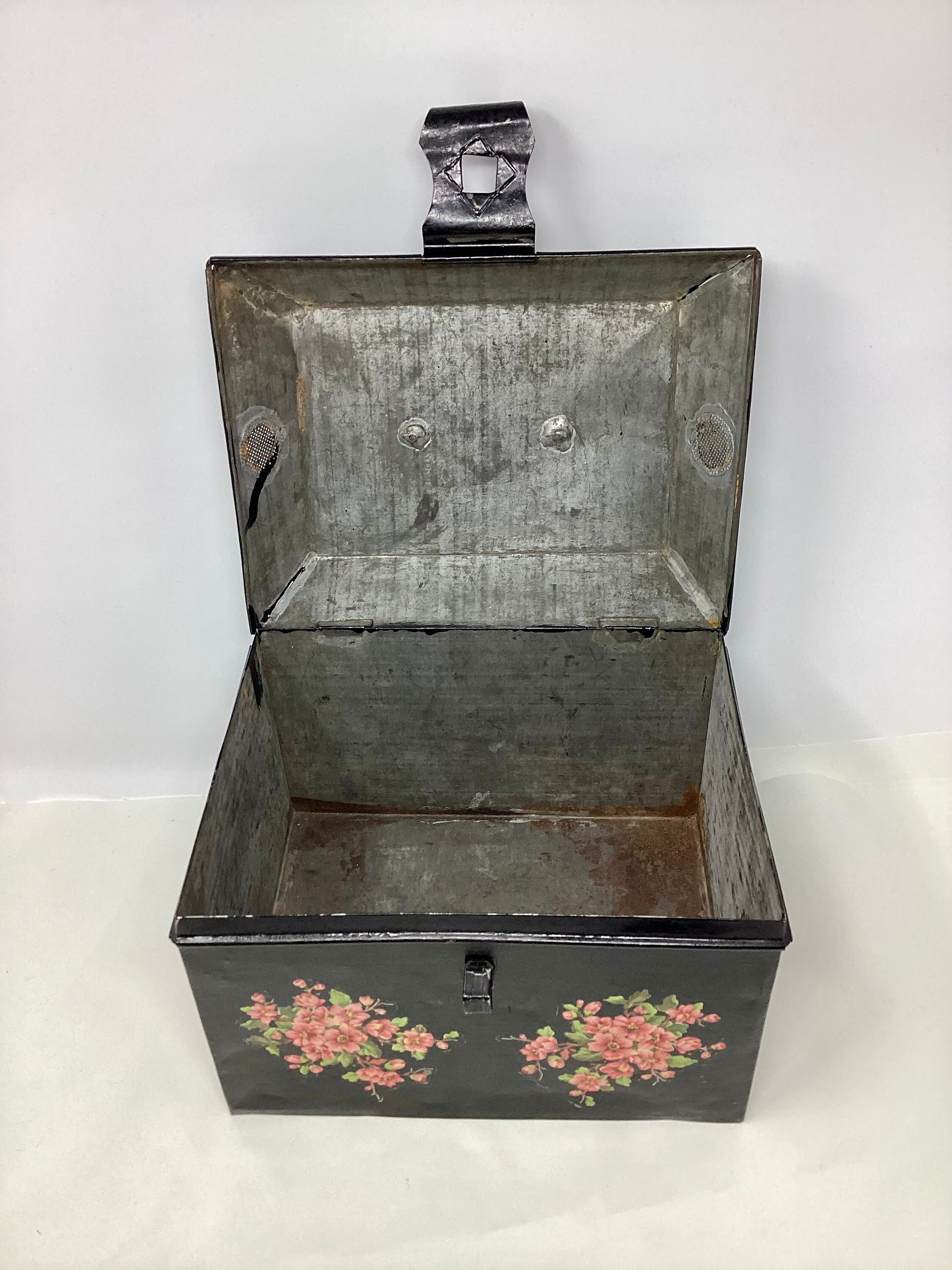 Victorian Tin Box Hinged Lid Brass Handle 19th Century - Etsy