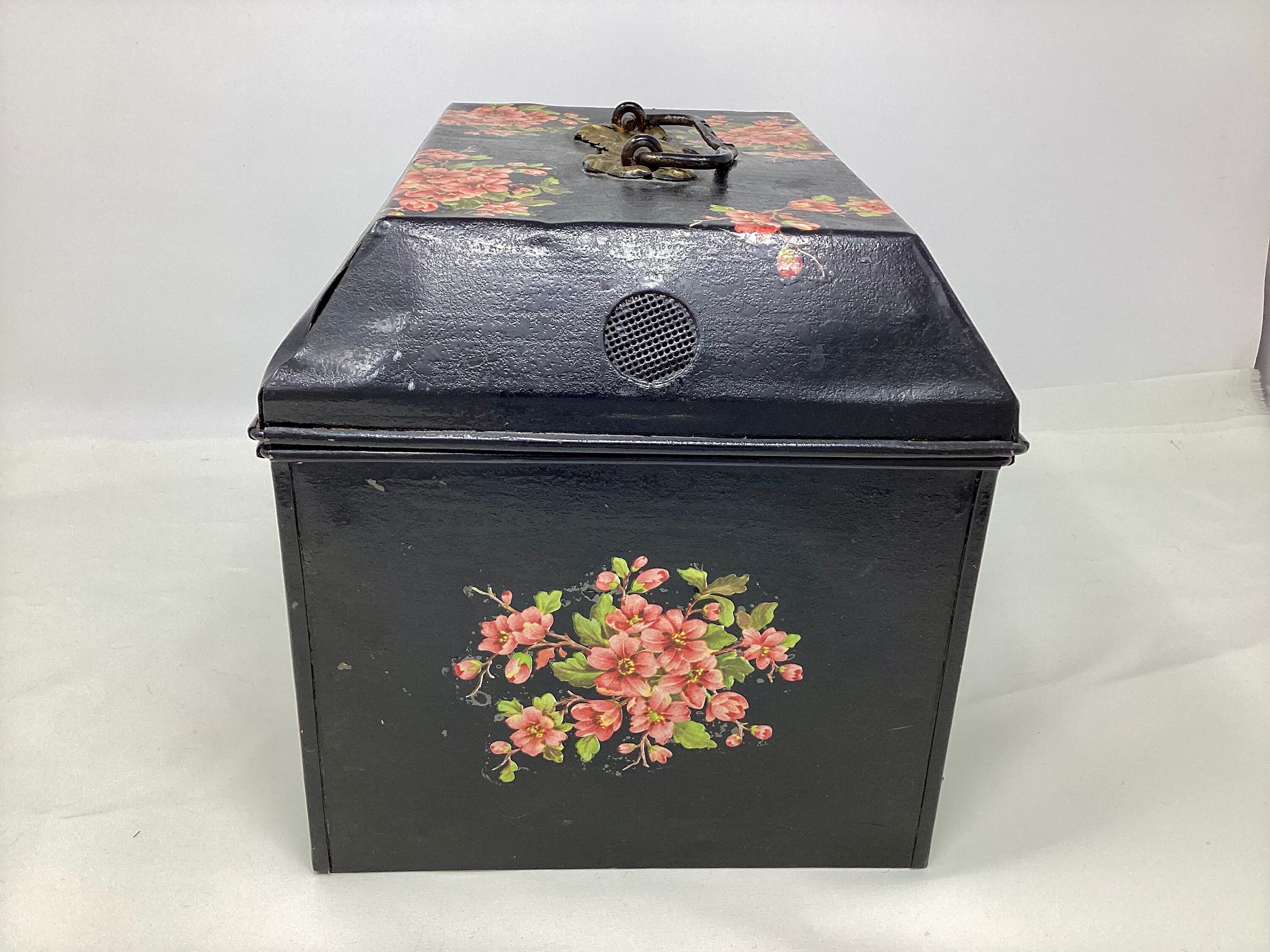 Victorian Tin Box Hinged Lid Brass Handle 19th Century - Etsy