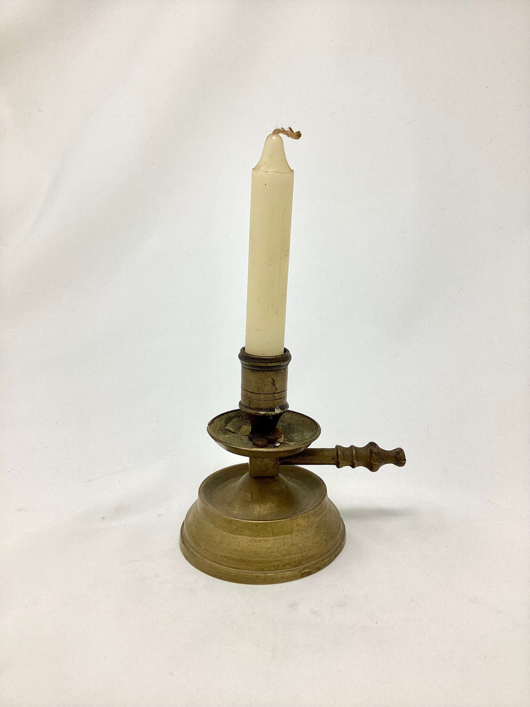 Early Brass Candlestick Georgian Chamberstick 18th Century - Etsy