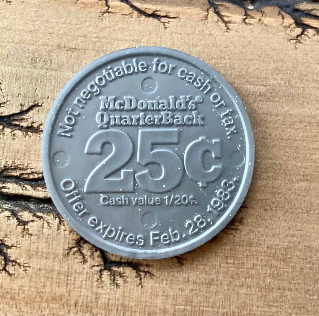 Mcdonald's Quarterback Token - Gray Plastic - Expired Feb. 28, 1983 ...