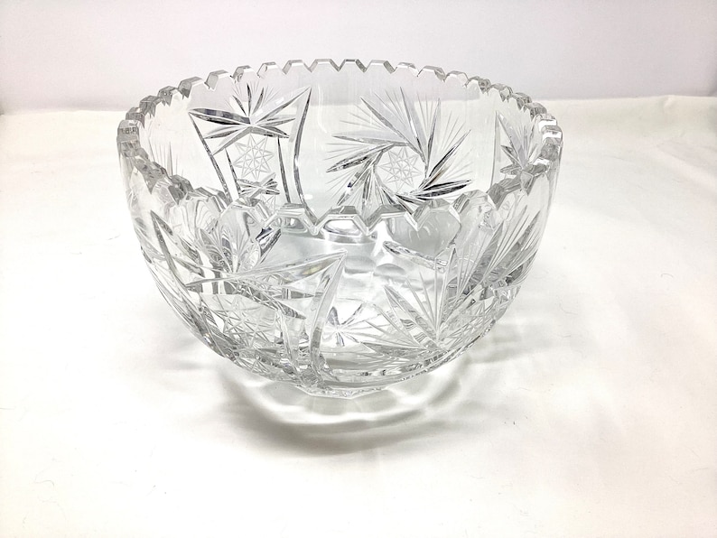Vintage Lead Crystal Bowl Pinwheel Pattern 8 by 6 - Etsy
