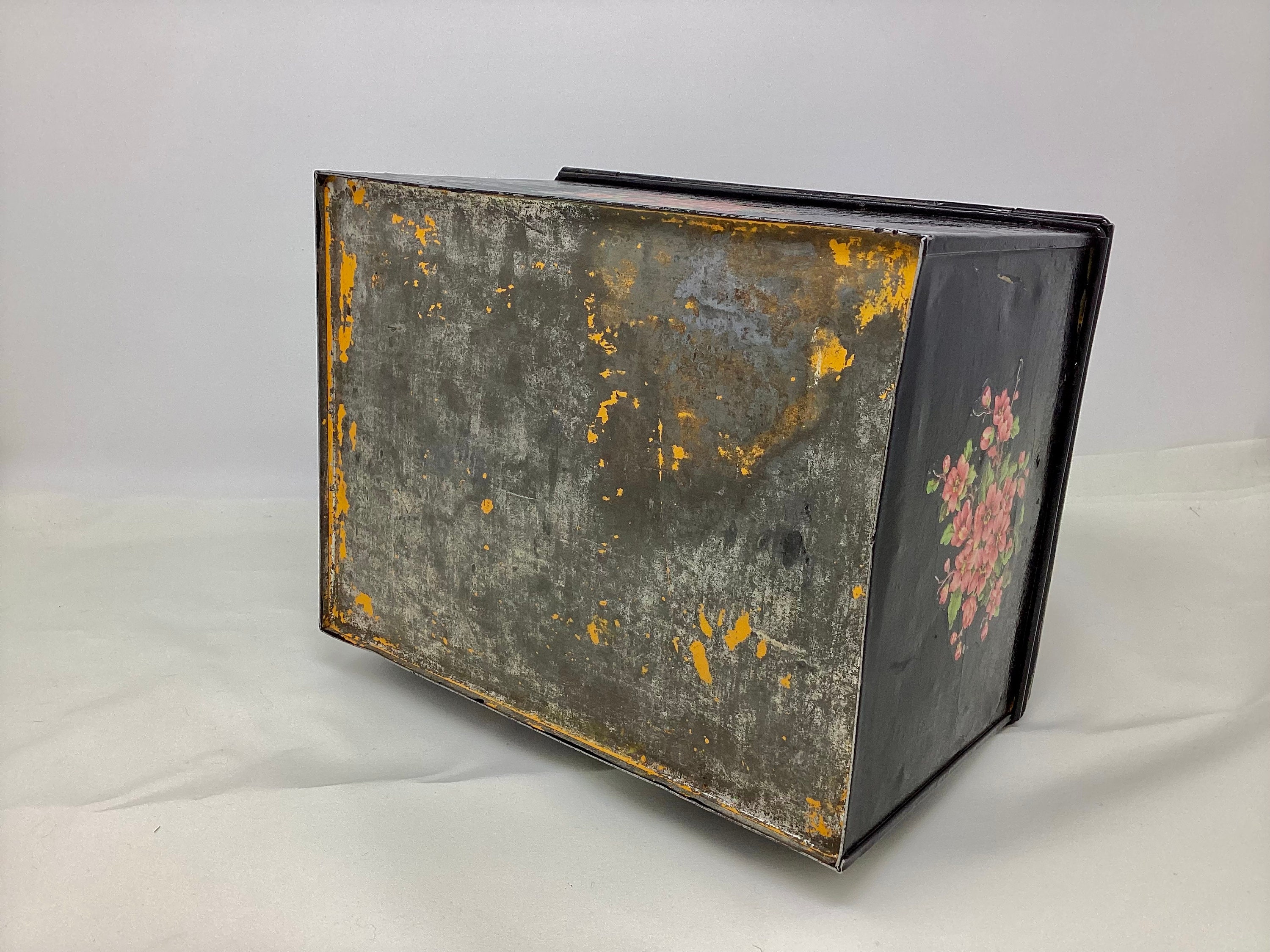 Victorian Tin Box Hinged Lid Brass Handle 19th Century - Etsy