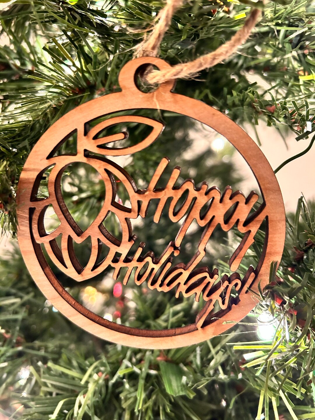 Hops - Hoppy Holiday - Wooden Christmas Ornament, Brewery, Craft Beer ...