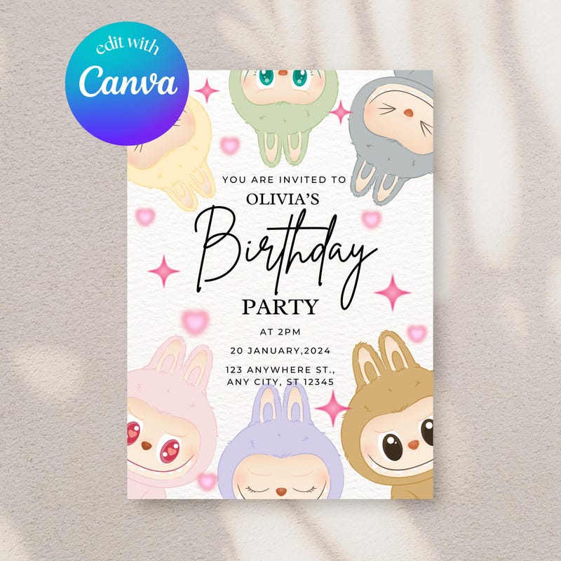 Labubu Invitation - Etsy