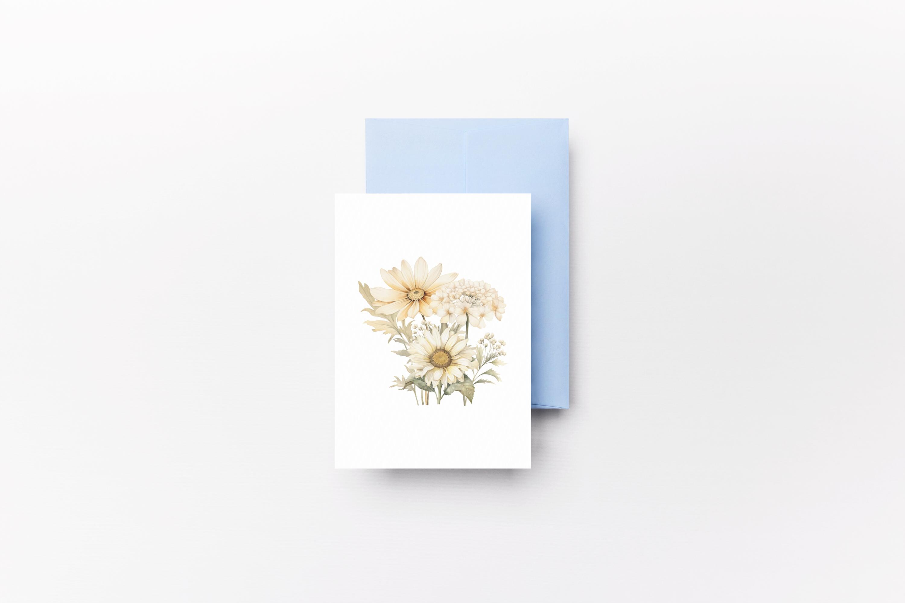 Note Card, Digital Download, Greeting Card, Daisey, Printable ...
