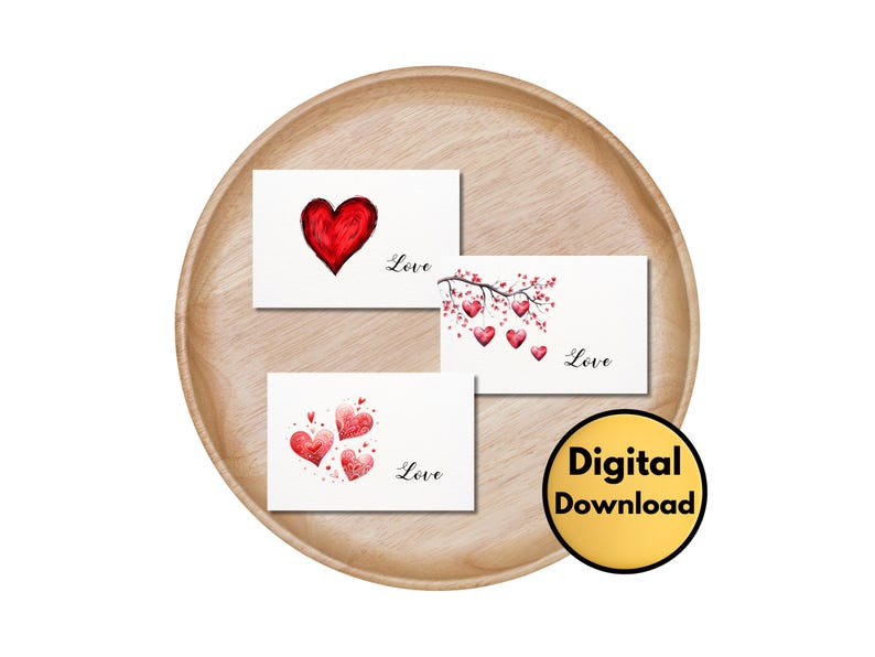 Valentine's Card Printable Card Digital Card Greeting Card Heart Card ...