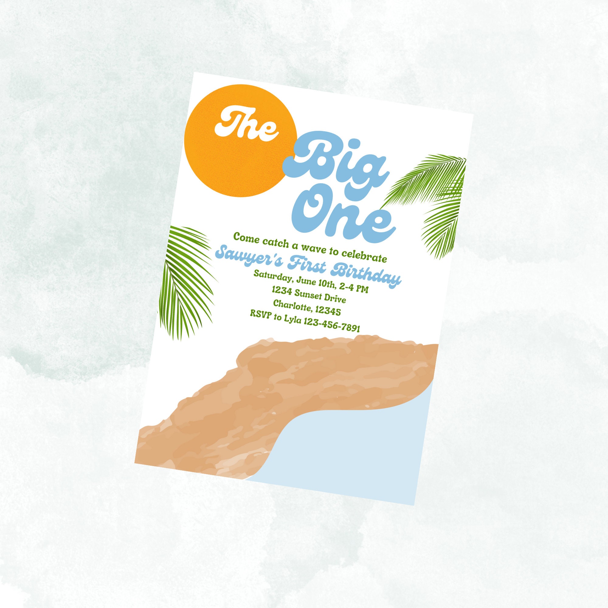 The Big One Editable Birthday Invitation, Instant Download, First ...