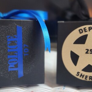 Police Sheriff Glass Ornament With Custom Gift Box and Card/police ...