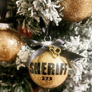 Police Sheriff Glass Ornament With Custom Gift Box and Card/police ...