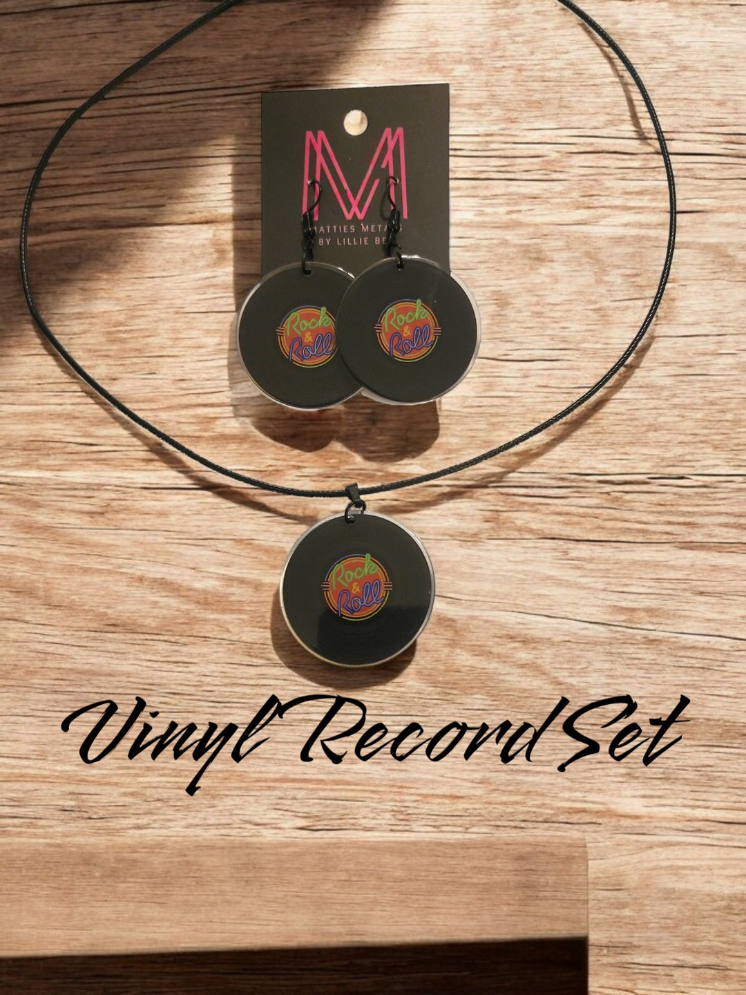 Acrylic Vinyl Record Jewelry Set/vinyl Earrings/vinyl Necklace/record ...