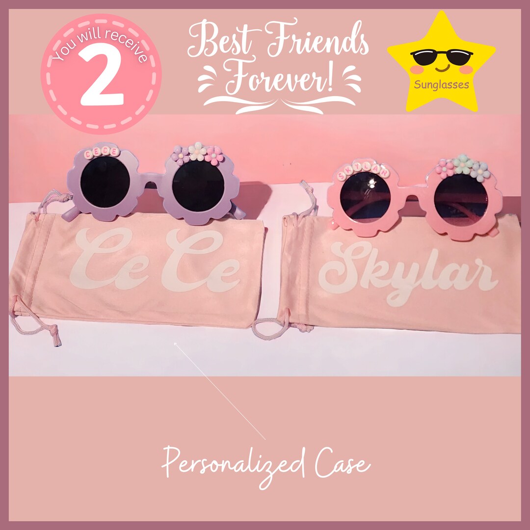 2 Pair Personalized Best Friend Sunglasses Kids Custom Sunglasses Girls ...