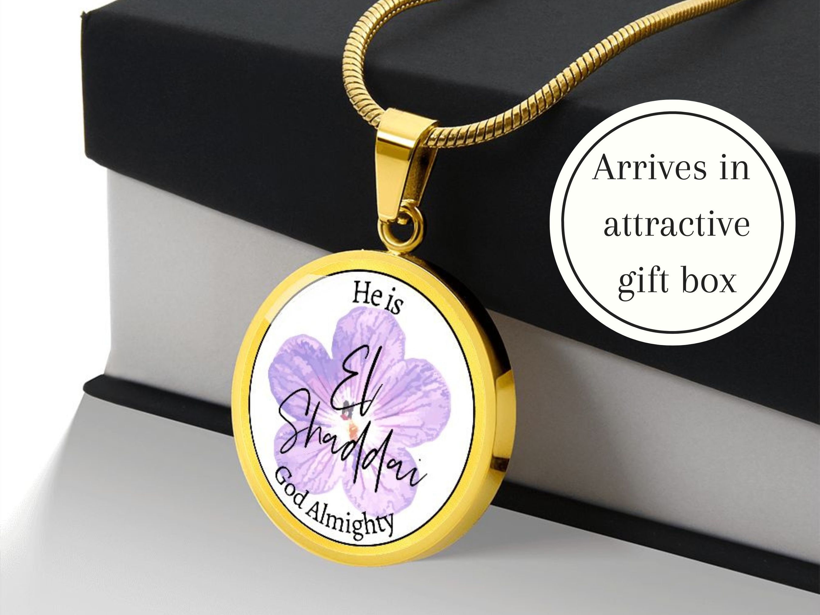 El Shaddai God Almighty Bible Verse Scripture Flower Pendant Necklace ...