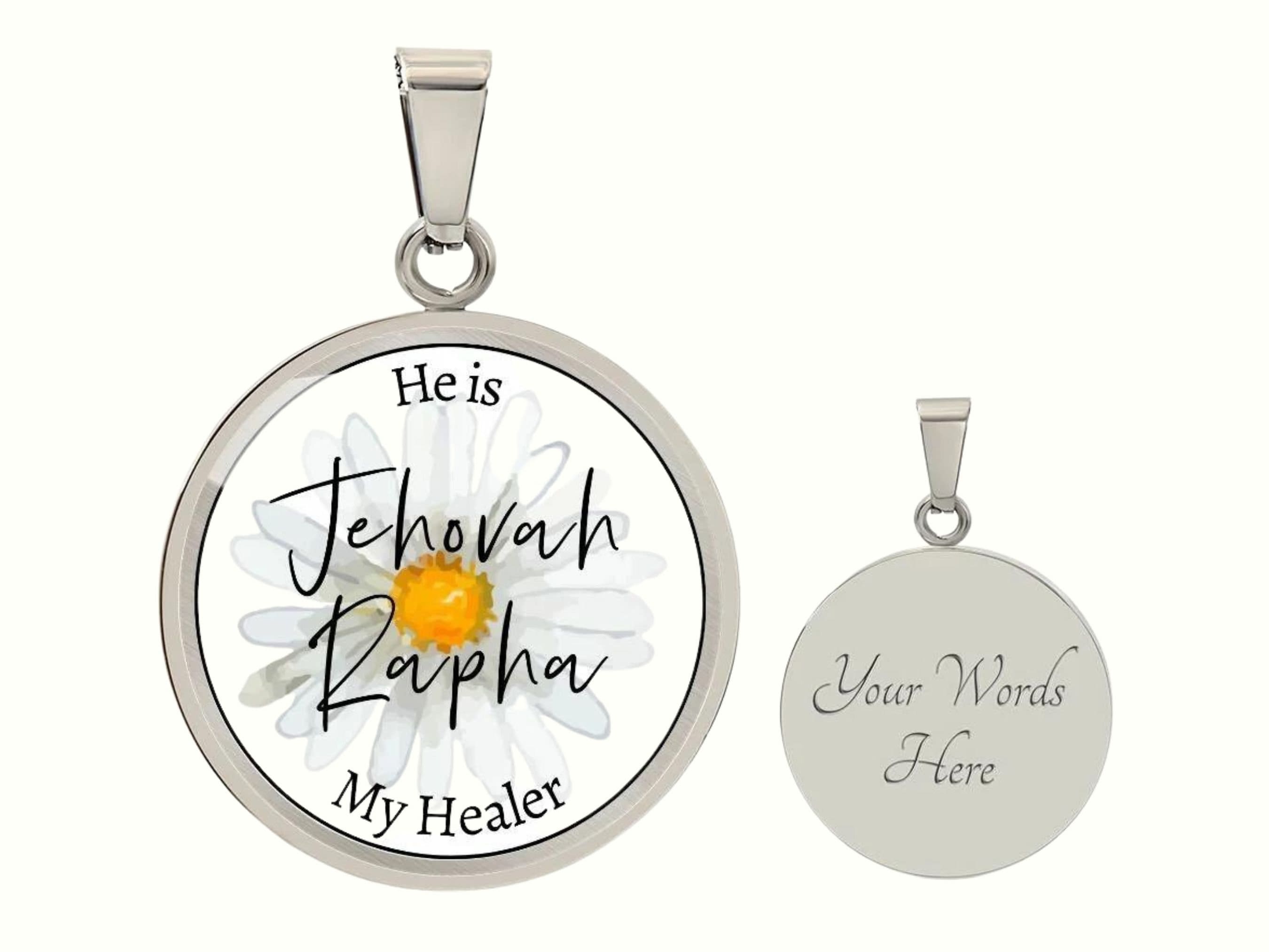 Jehovah Rapha the Lord My Healer Bible Verse Scripture Flower Pendant ...