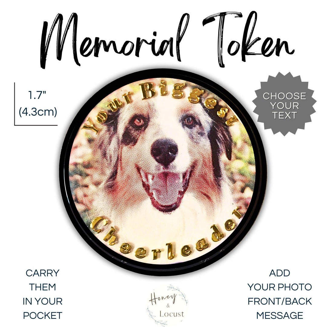Pet Photo Memory Token • Personalized Pet Name Keepsake • Custom Pet ...