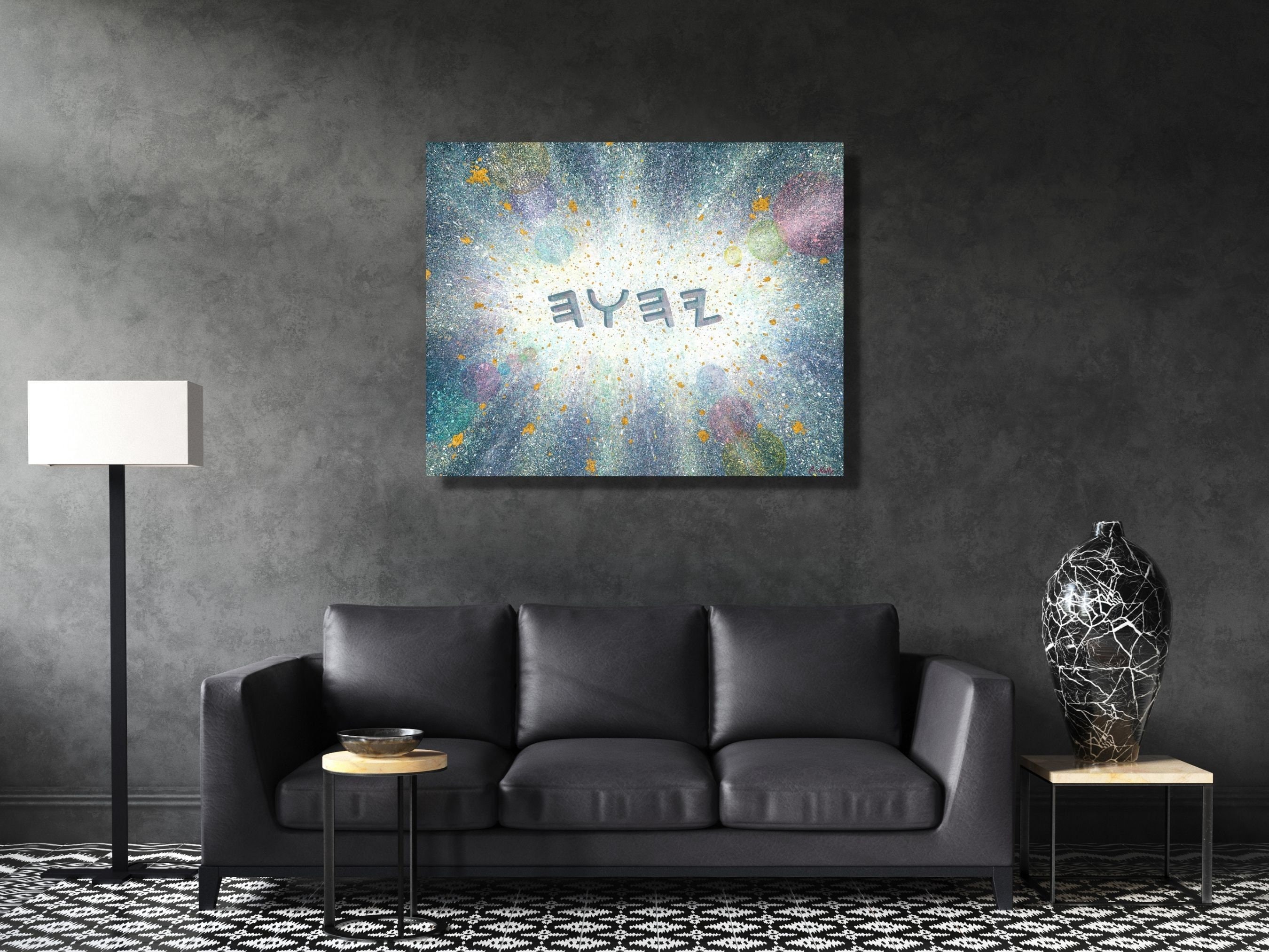 YHWH Paleo Hebrew Ancient Semitic Hebrew Art Wall Canvas Abstract Art ...